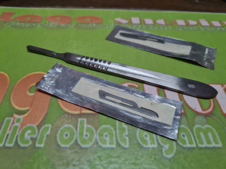 SCAPLE 1 SET PISAU OPERASI BONUS mata pisau 2bh piso raut jalu bedah ...