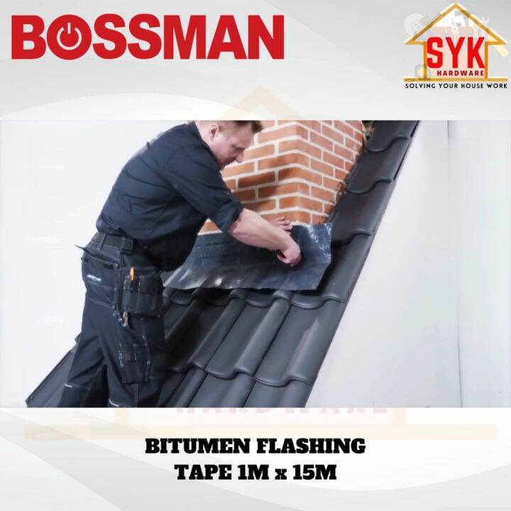 SYK Bossman BFT115 Bitumen Flashing Tape 1m x 15 m Roofing Sealing ...