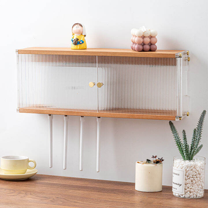 Wall-Mounted WiFi Router Storage Box Solid Wood TV Cabinet Set-Top Box ...