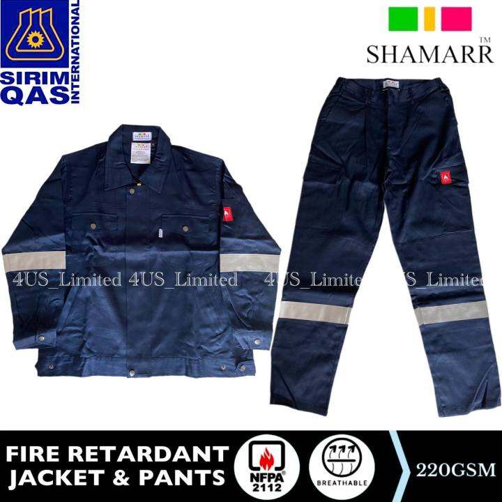 SHAMARR FIRE RETARDANT WORKING JACKET & PANTS NFPA2112 (FR) NAVY BLUE ...