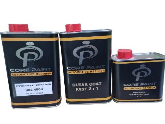 paket clear core paint 2:1+thinner pu extra slow 1liter fast dry(cepat ...