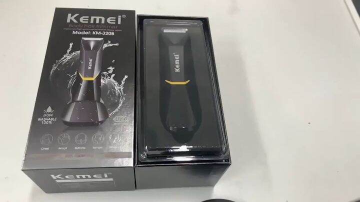 KEMEI KM-3208 Washable Electric Groin Body Hair Removal Men & Women Ball Shaver & Body Groomer ...