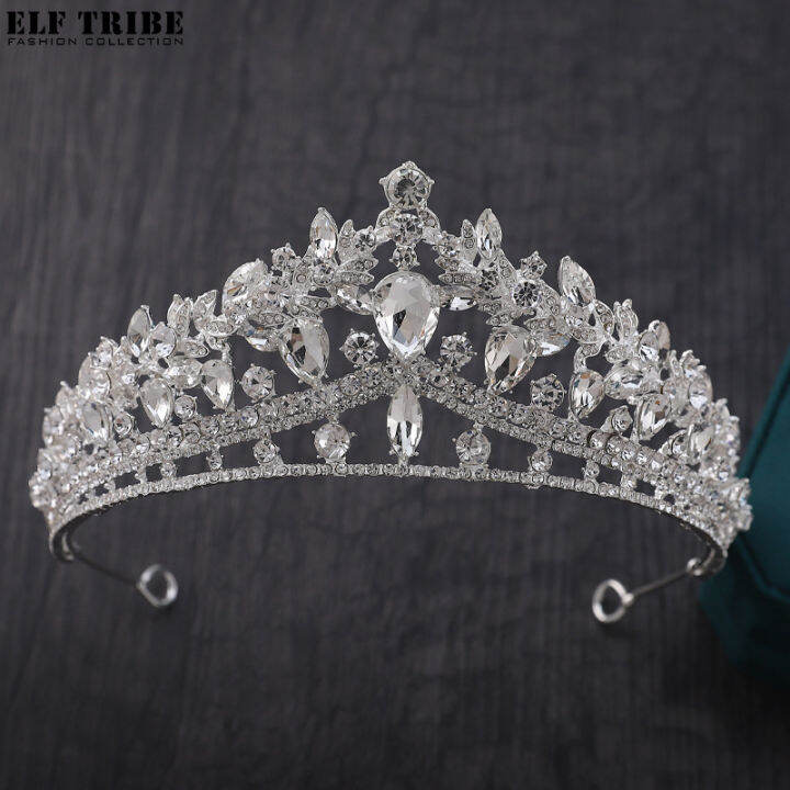 ELF TRIBE มงกุฏคริสตัลเกาหลีสำหรับเจ้าสาวหรูหราเครื่องประดับผมงาน ...