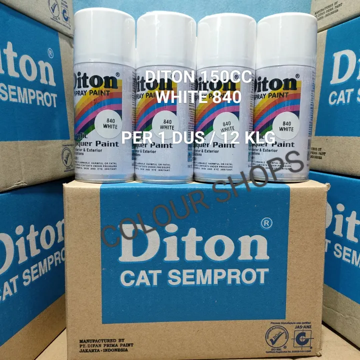 Pilok Cat Diton White 840 PerDus /12 klg Putih 150cc Harga Per 1 Dus (12) Cat Semprot Diton ...