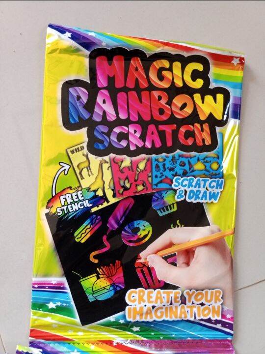 kertas gambar magic rainbow scratch | Lazada Indonesia