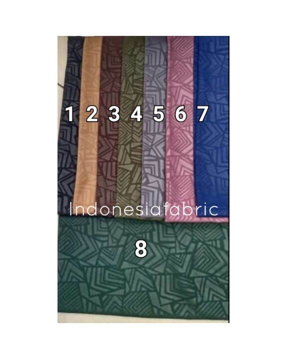 1 meter kain bahan wolfis embos woolpeach emboss motif Aztec | Lazada ...