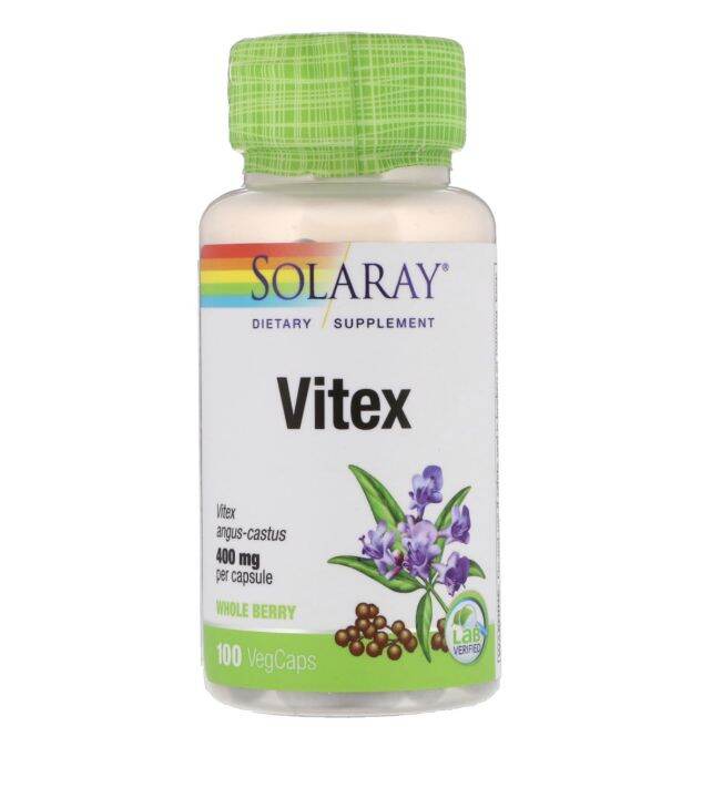 Solaray Vitex 400mg Healthy Women Hormonal Cycle 100 Veggie Capsules