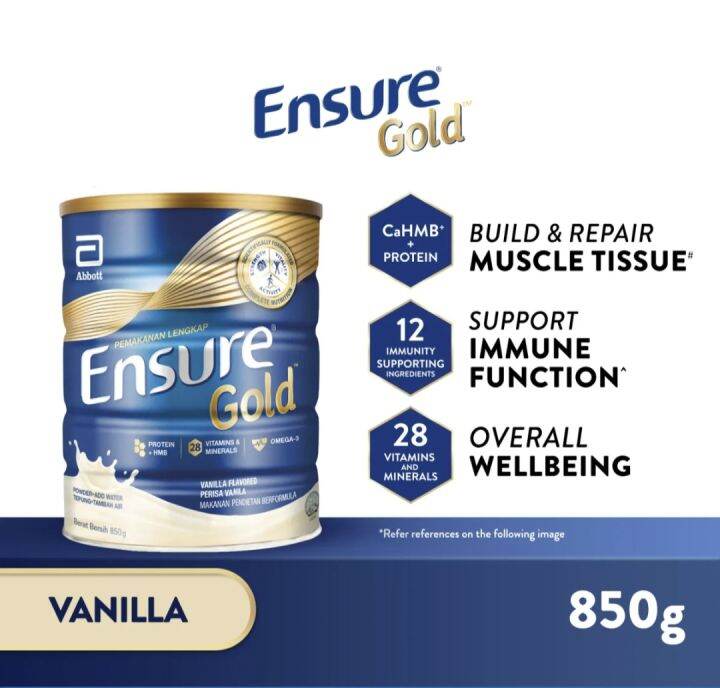 (Ready Stock)Ensure Gold Vanilla 850g | Lazada