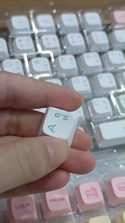 【กรุงเทพมหานคร】 ZIFRIEND 131 คีย์ Macaron Theme Keycaps คีย์แคปภาษาไทย คีย์แคป XDA ความสูง PBT ...