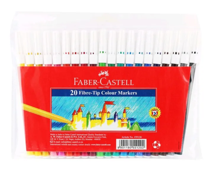 Faber Castell Fiber-tip Colour Marker, 20 colors | Lazada PH