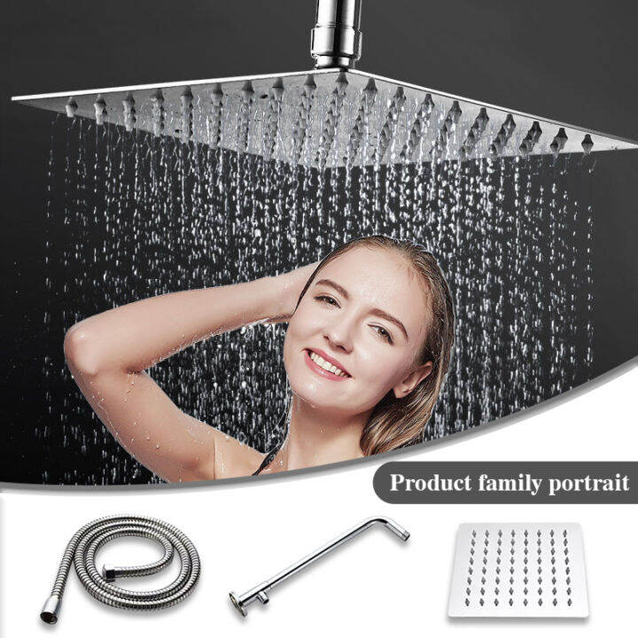 【local Stock】shower Head Rainfall Set Bathroom Include Ultrathin Square