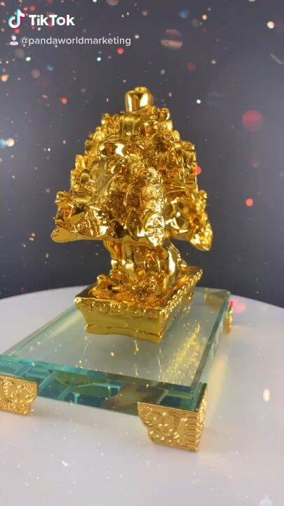 JASONGO123 Feng Shui Gold Tree Statue Golden Money Coin Tree of Wealth ...