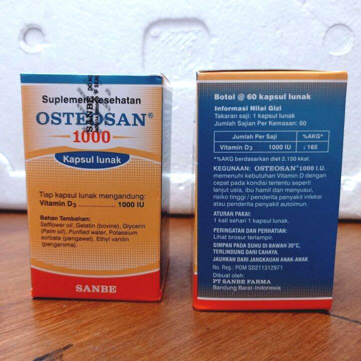 osteosan 1000 vitamin D3 1000 IU [1 botol 60 soft kapsul] | Lazada ...