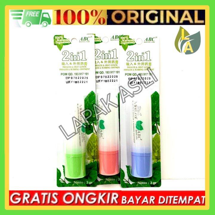 ABC MENTHOL CONE 2 in 1 ( 3 GRAM ) - OBAT GOSOK INHALEH | Lazada Indonesia