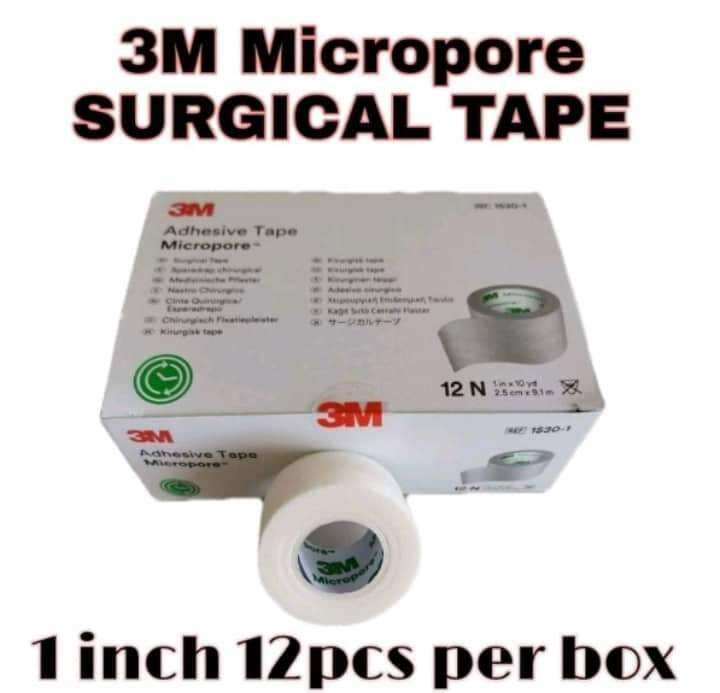 3M Micropore Surgical Tape 0.5 Inch, 1 Inch & 2 Inches ( 12 pcs/Box ...