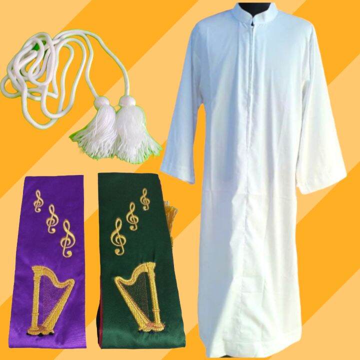 Satu Set Alba-Samir Pemazmur 4 Warna Liturgi Katolik-Singel Putih ...