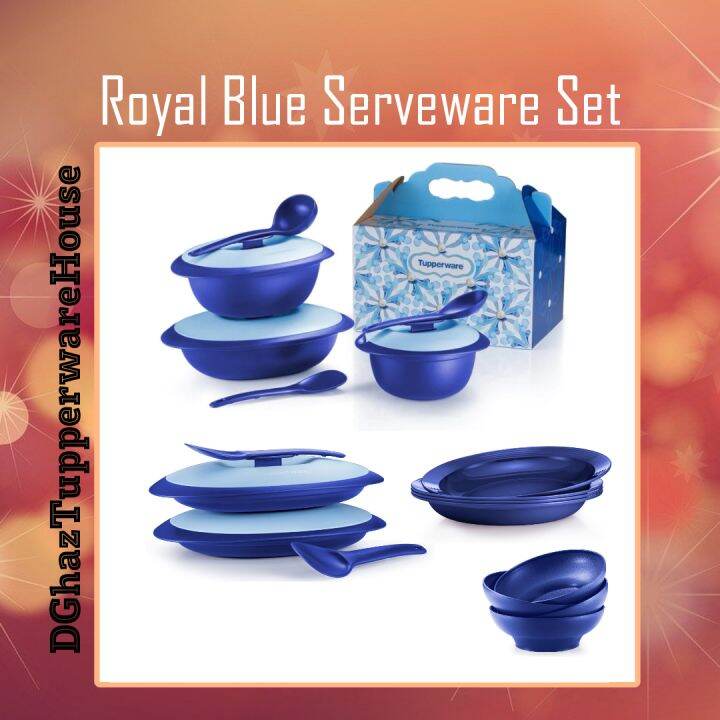 Tupperware Royal Blue Microwaveable Plates 550ml | Lazada