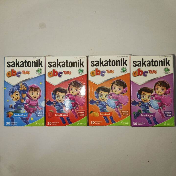 Permen multivitamin anak SAKATONIK ABC rasa buah isi 30 tablet kunyah ...