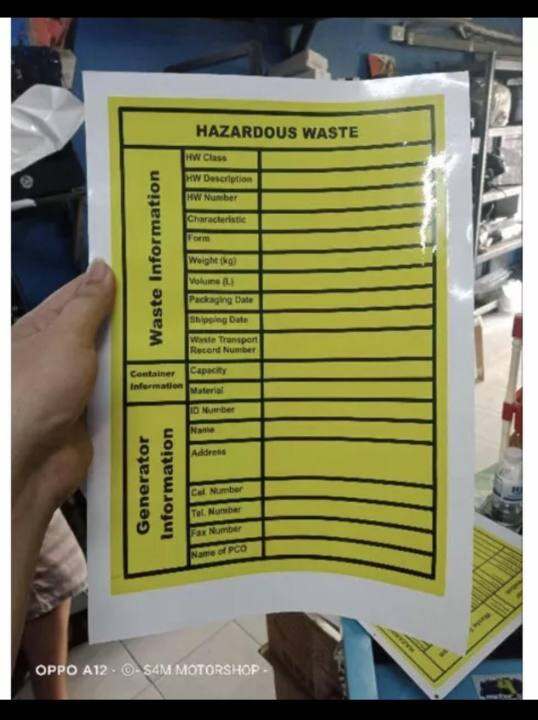 Hazardous waste laminated sticker | Lazada PH