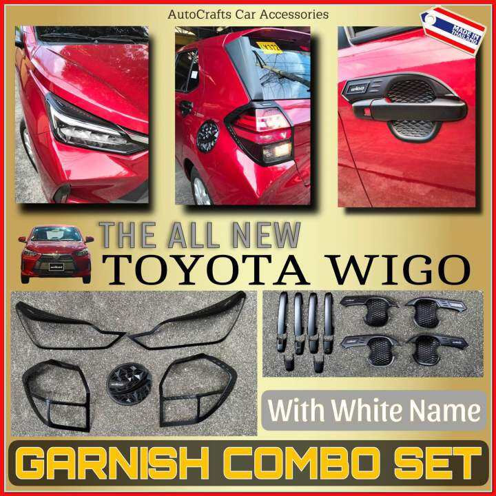 ALL NEW TOYOTA WIGO 2023 2024 GARNISH COMBO SET WITH WHITE NAME | Lazada PH