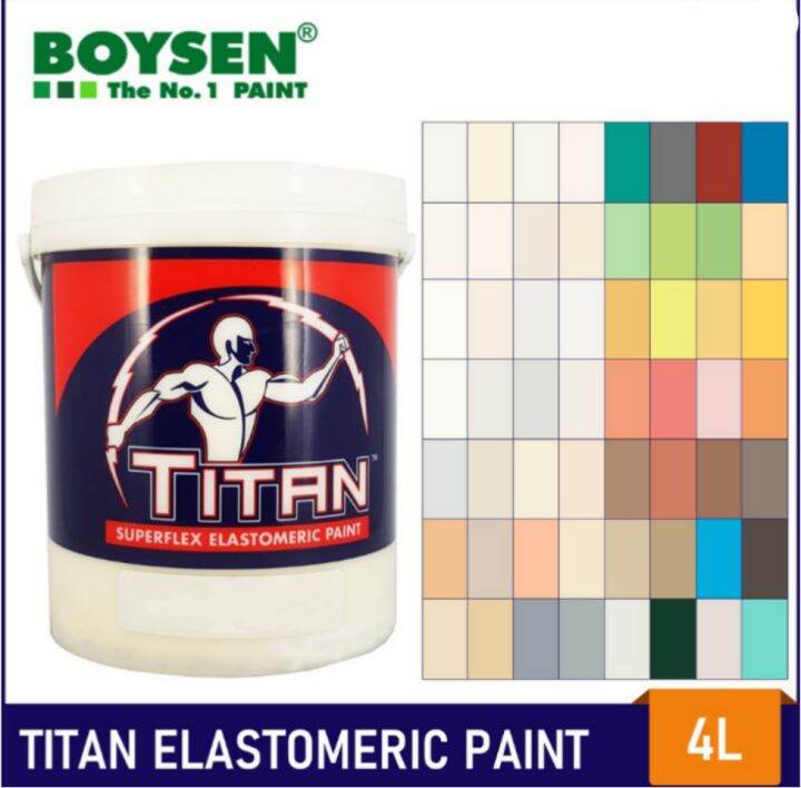 BOYSEN TITAN SUPERFLEX ELASTOMERIC PAINT 1GALLON(4LITERS) PINTURA PANG ...