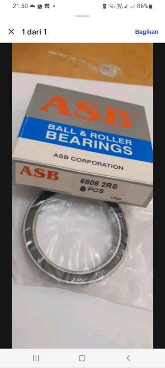 Ball bearing 6808 2RS ASB | Lazada Indonesia