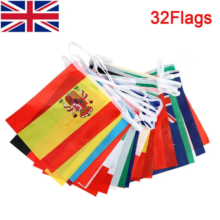 Qatar 2022 World Cup Flag String Flag 32 Strong National Team Flag ...