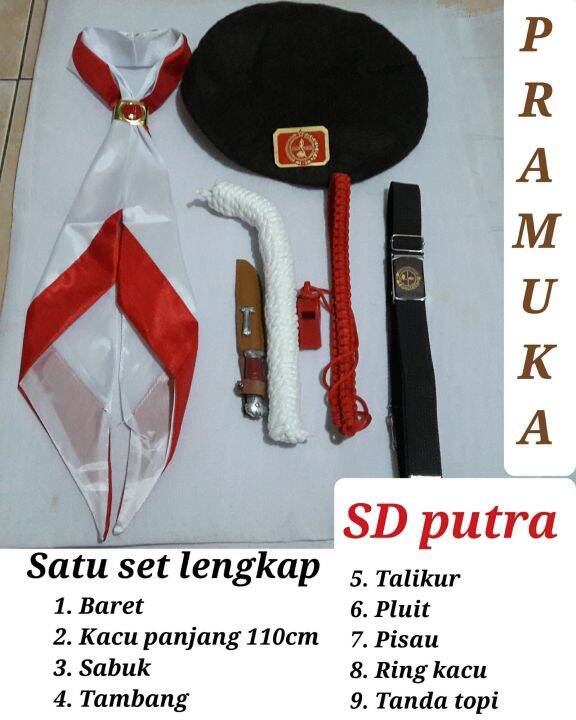 Atribut Pramuka SD putra. satu set lengkap. | Lazada Indonesia
