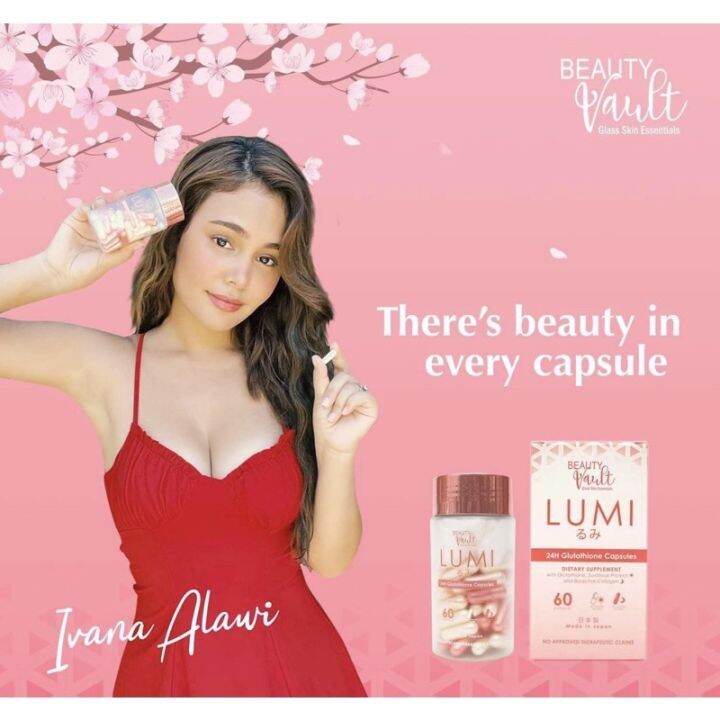 Beauty Vault LUMI 24H Glutathione Capsule with FREEBIES (whitening and ...