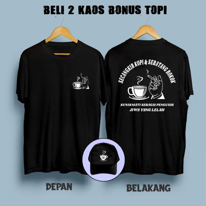 Kaos Baju Rokok Dan Kopi Pria Wanita Katun Combed 30s Terbaru | Lazada ...