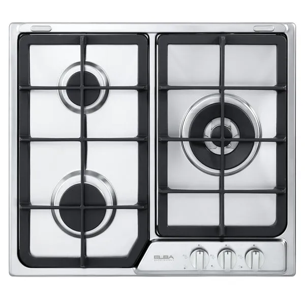 E265-305XD ELBA COOKTOP 60CM SS 60cm Gas Cooktop 3 Burners (1 turbo ...