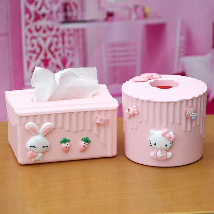 Creative Hello Kitty Bathroom Tissue Box Home Living Room Cartoon Cute ...