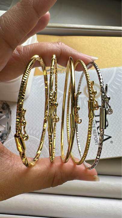 Double Lock Bangles real 18K Gold plated non tarnish | Lazada PH