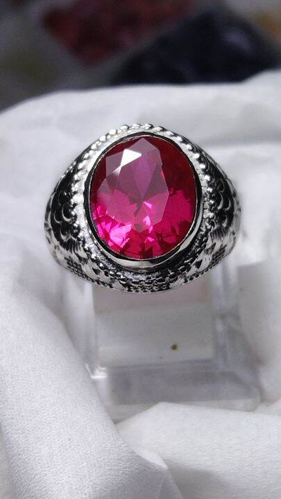 Cincin batu delima merah siam bangkok cutting ring tanam | Lazada Indonesia