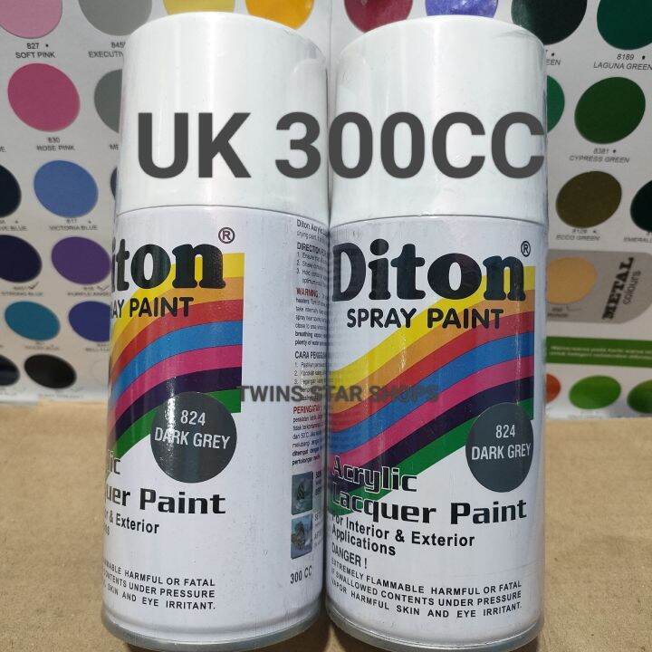 Pilox Pilok Diton Dark Grey 824 Abu Abu Tua Glossy 300 cc Cat Semprot ...