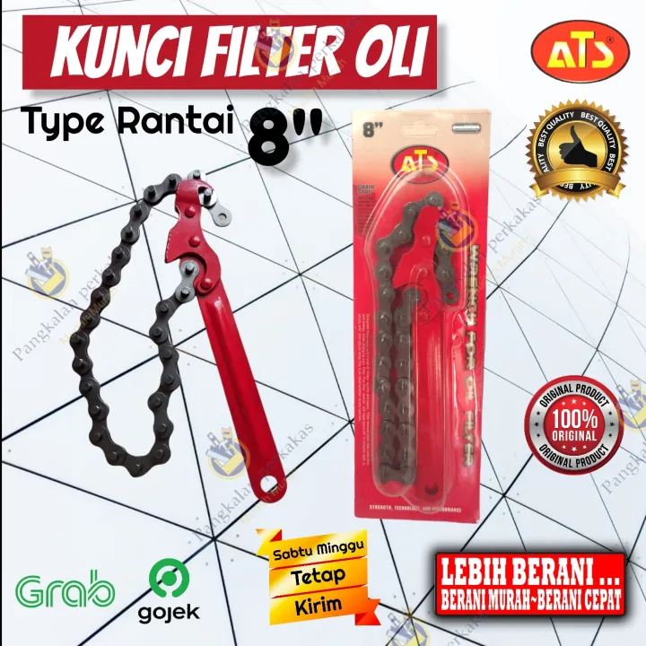 KUNCI PEMBUKA FILTER OLI / KUNCI FILTER OLI MODEL RANTAI 8 INCH ATS ...