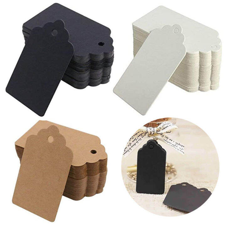100pcs Kraft Paper Tags with Strings Handmade with Love Hang Tags ...
