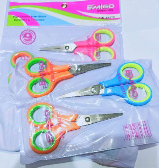 Gunting kecil renteng isi 12 pcs ukuran 4 inci warna random | Lazada ...