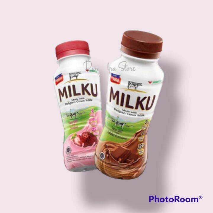 Susu UHT Milku Botol 200 ml Coklat Stroberi | Lazada Indonesia