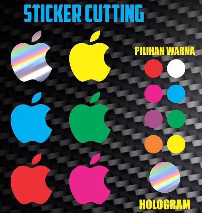 Stiker Cutting Logo Iphone Bahan Reflektif // Stiker Logo Apple ...