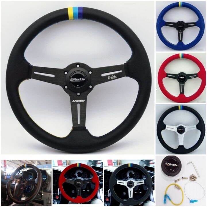 พวงมาลัย GReddy 13.5นิ้ว พวงมาลัยรถแต่ง เพิ่มความสปอร์ตให้กับรถใส่ได้ ...