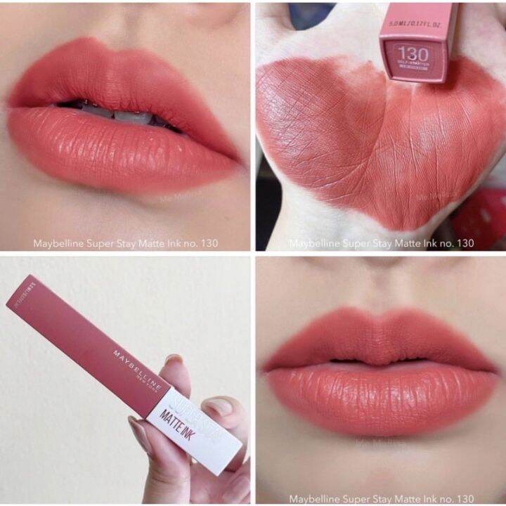 Maybelline Super Stay Matte Ink เบอร์ 130 สีออกส้มแดงอมชมพู | Lazada.co.th