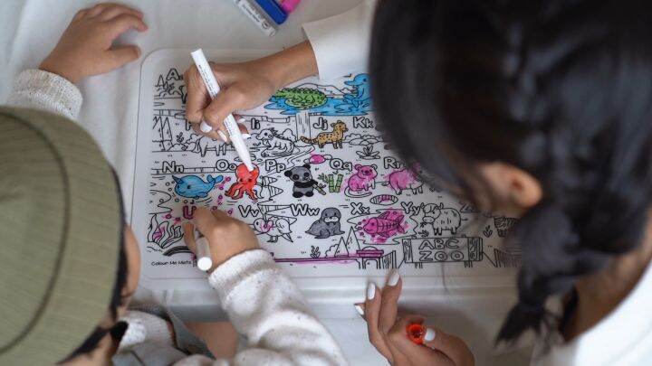Colour Me Mats - Telling Time - Reusable Silicone Colouring Mats ...