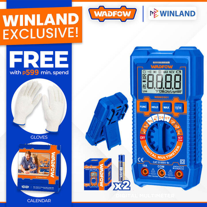 WADFOW by Winland LCD Digital Multimeter True RMS 6000 Counts w/ non ...