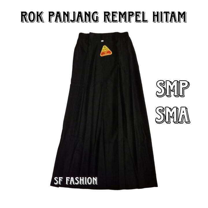 Rok Seragam Sekolah Rok Panjang Rempel Hitam SMP SMA Lengkap Ukuran ...