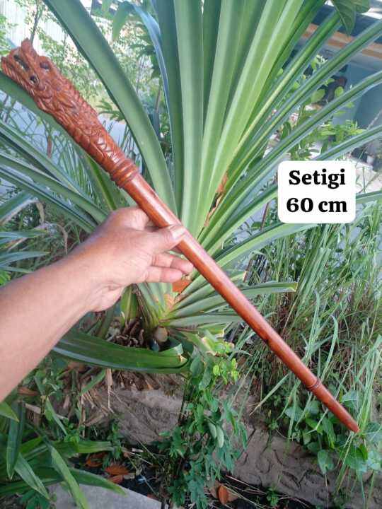 Kerajinan kayu Tongkat komando bahan kayu Setigi model ukir naga antik ...
