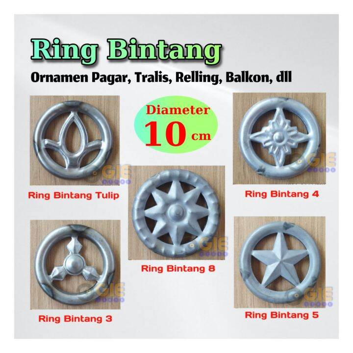 Ring Gelang Bintang 10 cm Aksesoris Ornamen Besi Pagar dan Tralis ring ...