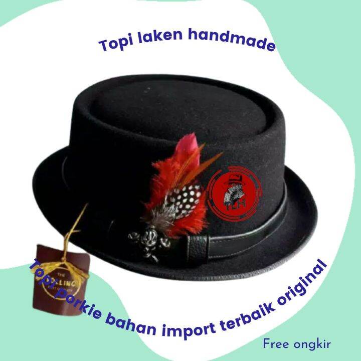 topi fedora porkpie 100% wol | Lazada Indonesia