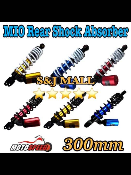 MOTOSPEED Rear Mono Shock Absorber with Gas Tank 300mm For Mio Click Beat FI Skydrive Scoopy ...