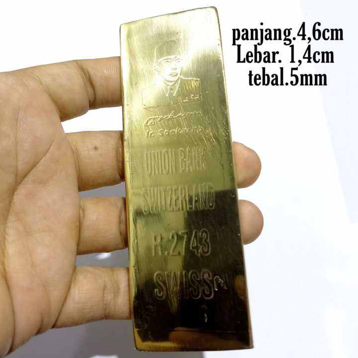 batangan emas gambar sukarno dari bahan kuningan | Lazada Indonesia
